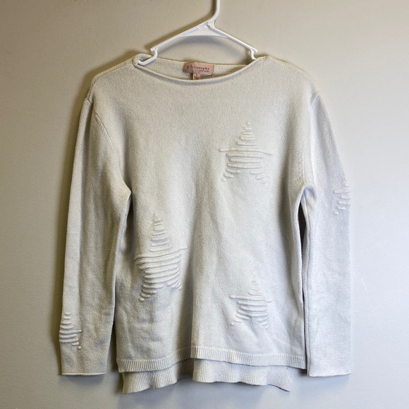 Philosophy | Sweaters | Philosophy Cream Crewneck Sweater With Star ...